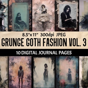 Goth Journal Page - Grunge Printable Gothic Fashion Ephemera for ...