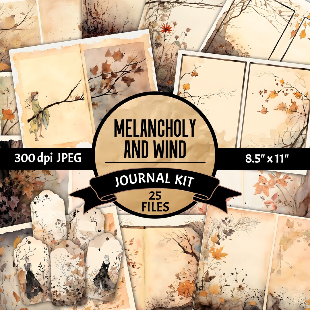 Fall Autumn Junk Journal Kit - Aged Printable Craft Pages With Warm ...