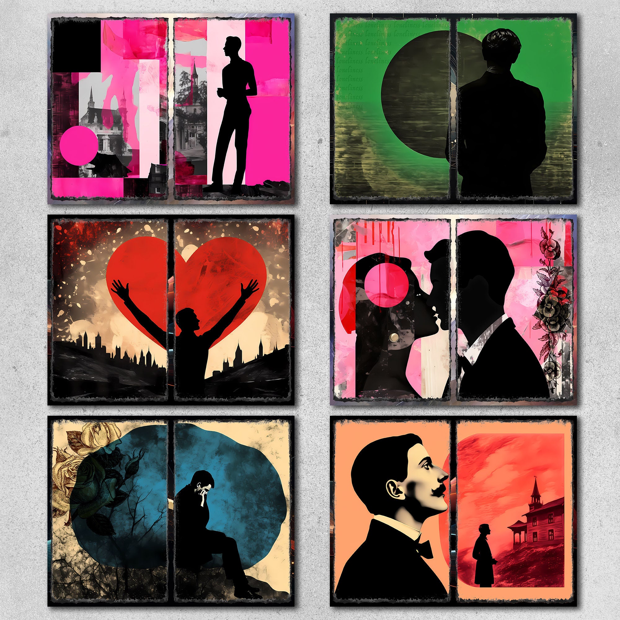 Emotions in Decadence Style: A Printable Journal Kit Pages, Backgrounds ...