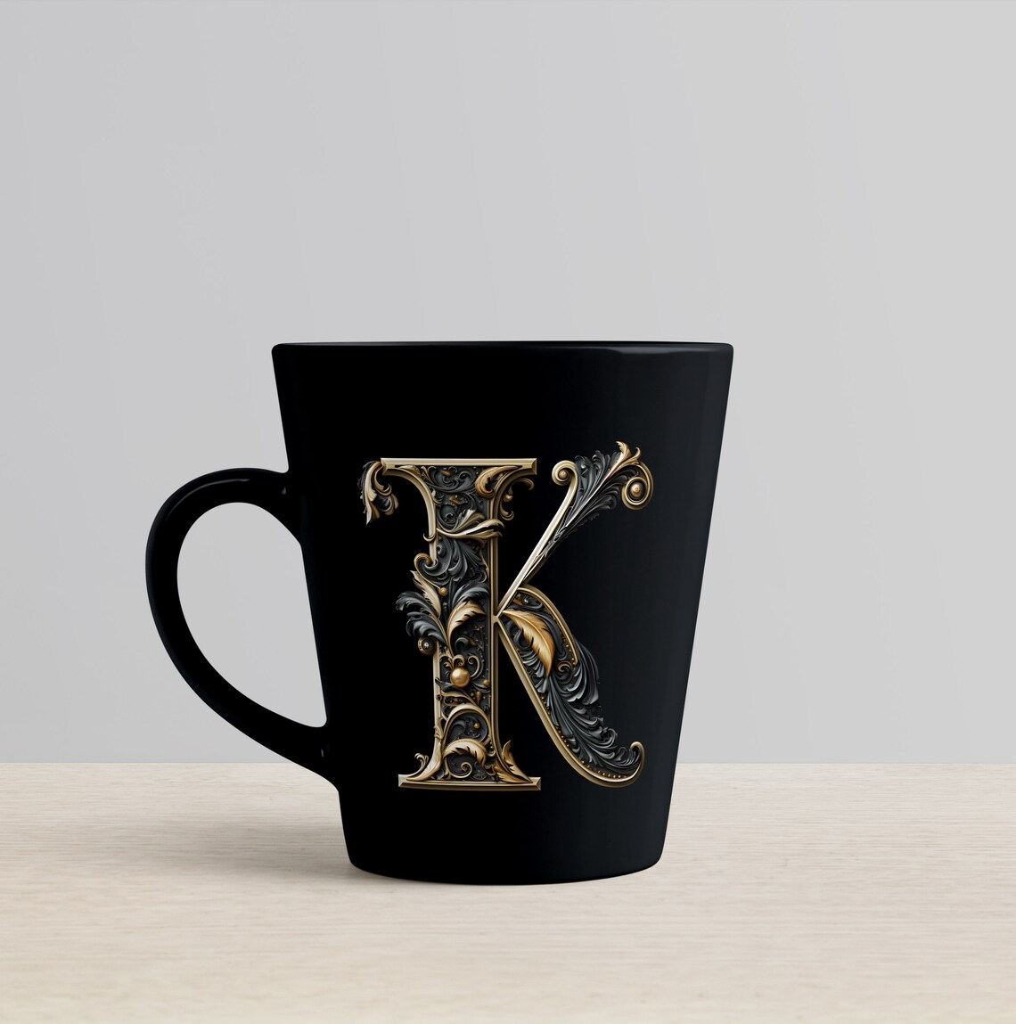 Elegant Gothic Floral Monogram K Vintage Style Alphabet Initial for ...