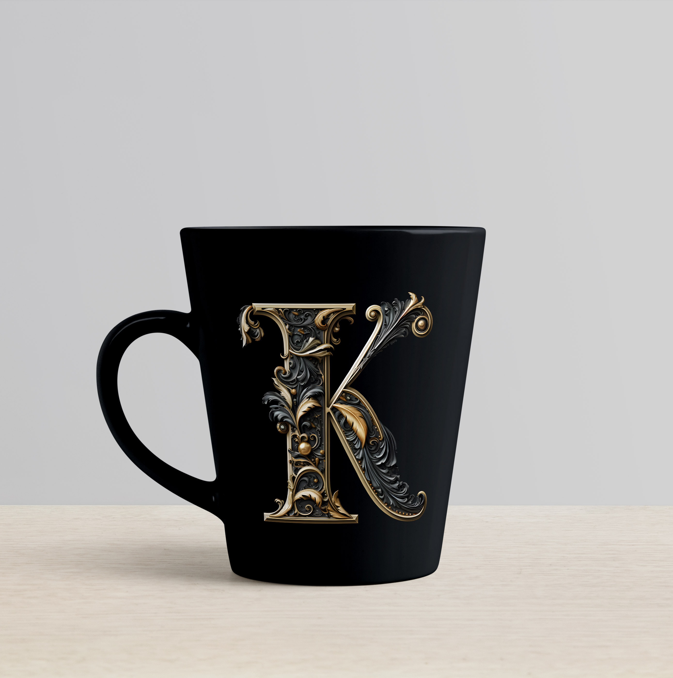 Elegant Gothic Floral Monogram K Vintage Style Alphabet Initial for ...