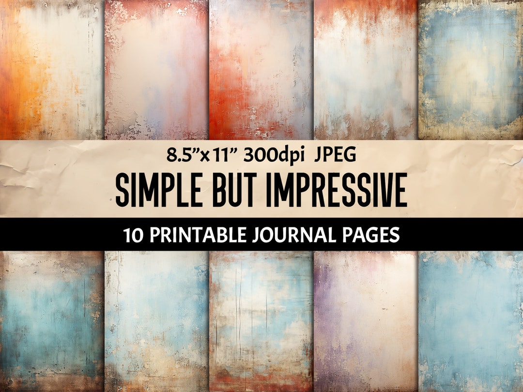 Shabby Printable Journal Page, Color Digital Grunge Paper for ...