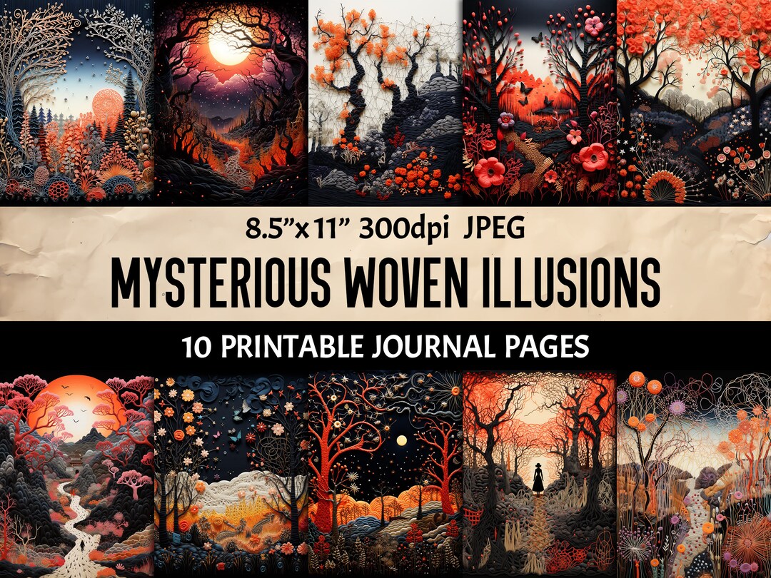 Printable Journal Page Dark Mysterious Woven Digital Paper for ...