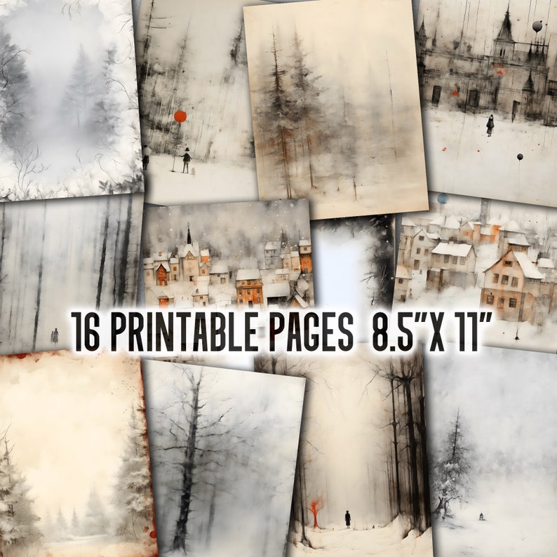 Winter Mood Printable Journal Page Chilled Shades of Sorrow Digital ...