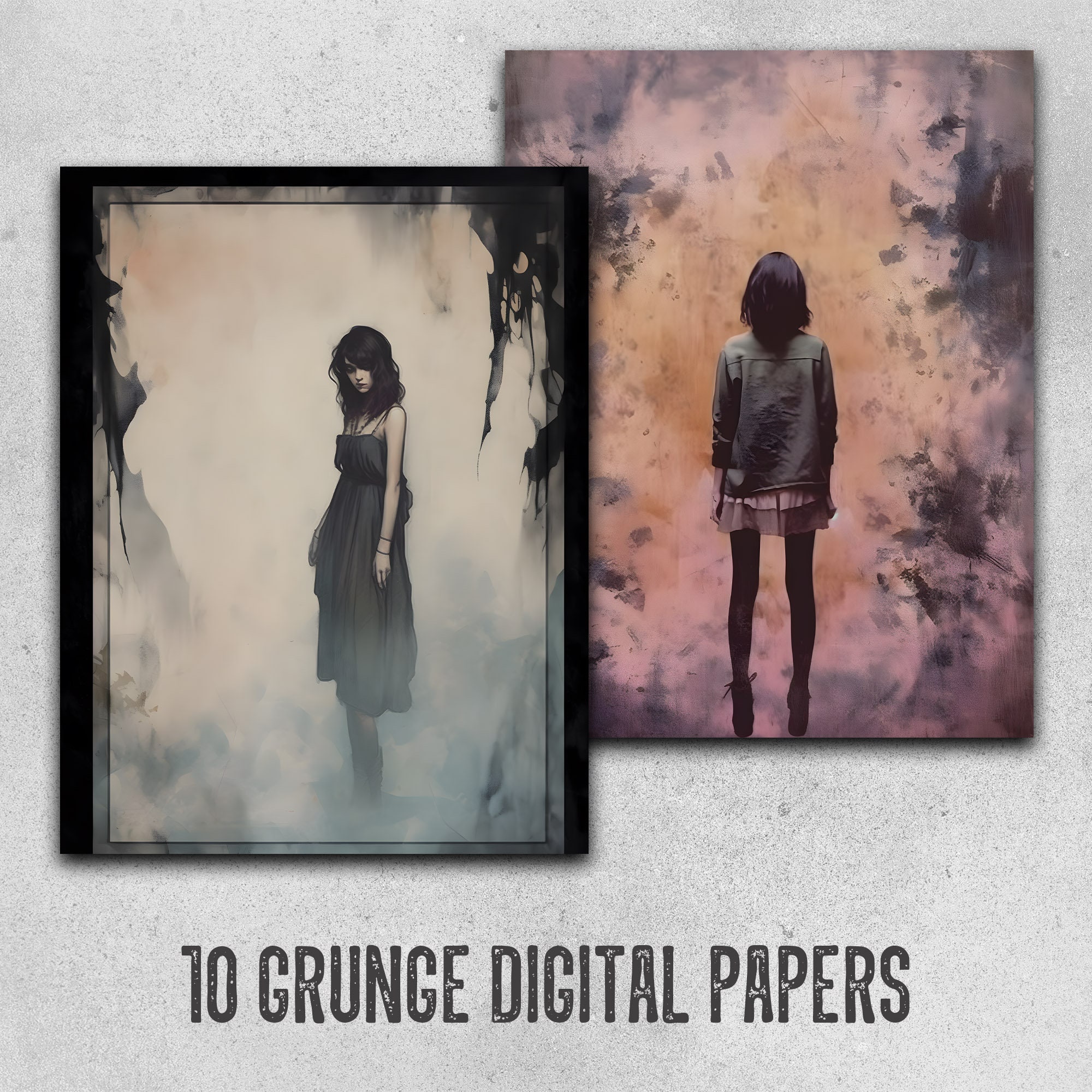 Goth Journal Page Grunge Printable Gothic Fashion Ephemera for Digital ...