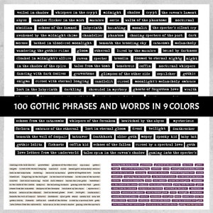 Gothic Slang Ephemera: Printable Phrases for Junk Journals (digital ...