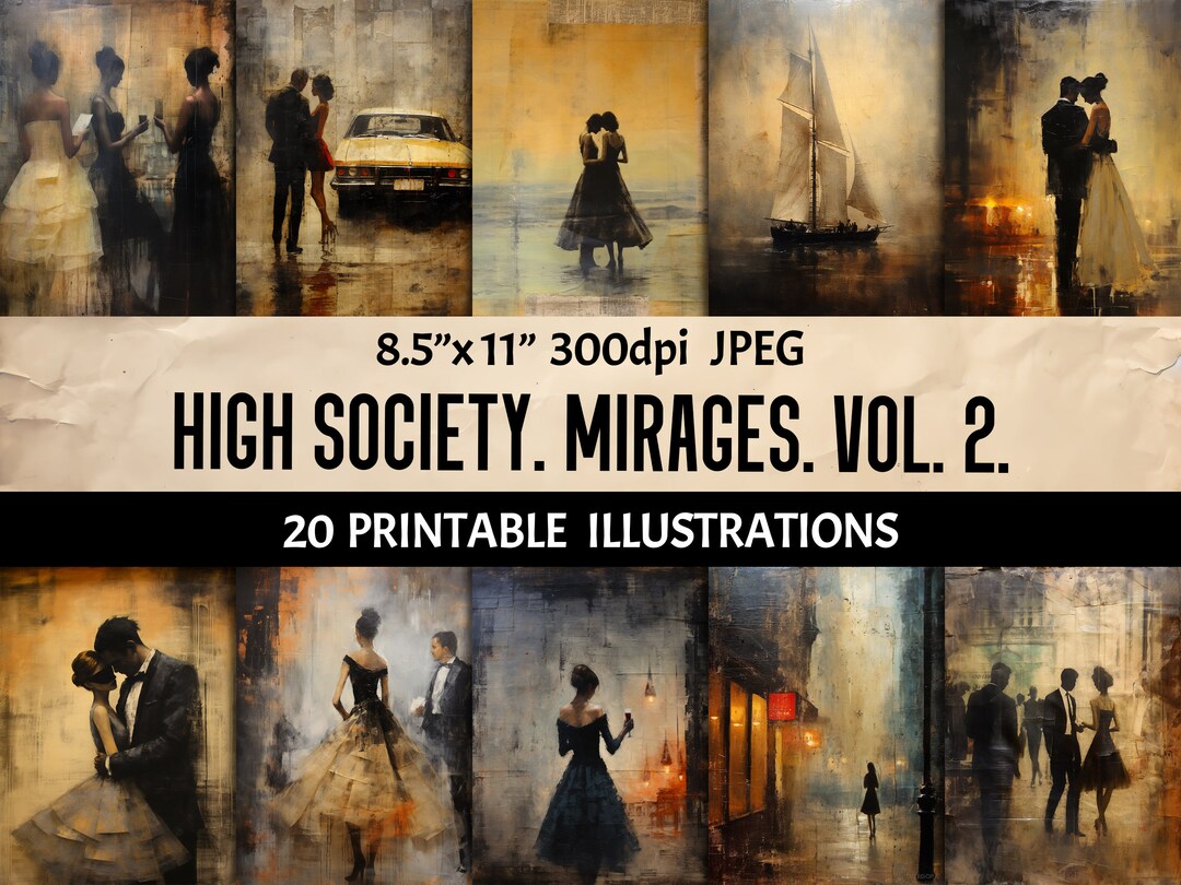 Vintage High Society Digital Images - Amber-toned Aged Photo Aesthetics ...