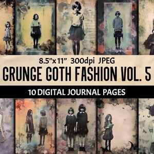 Grunge Goth Junk Journal Kit - Digital Scrapbooking Papers - Printable ...