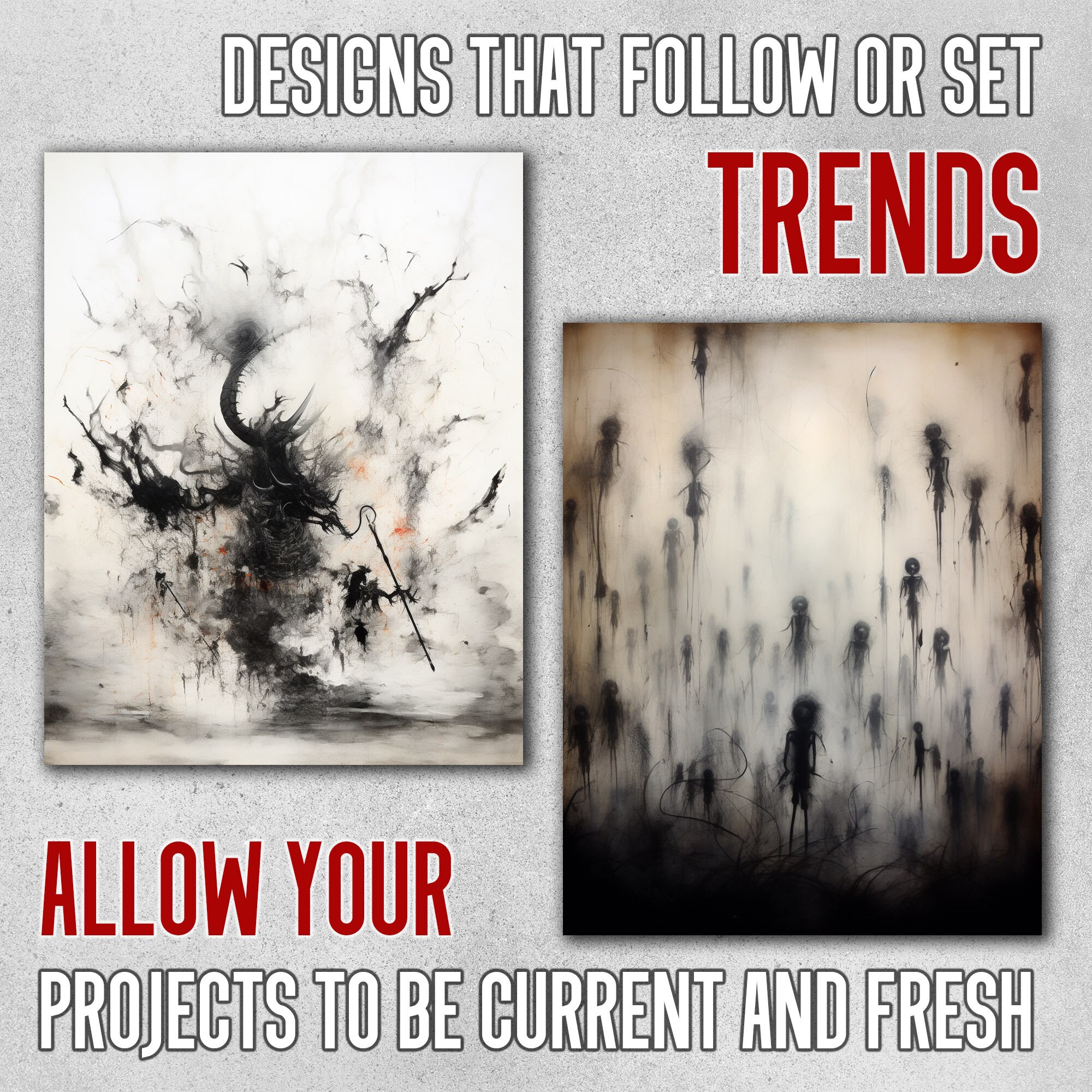 Horror Printable Journal Page Fear Nightmare Dreams Digital Paper for ...