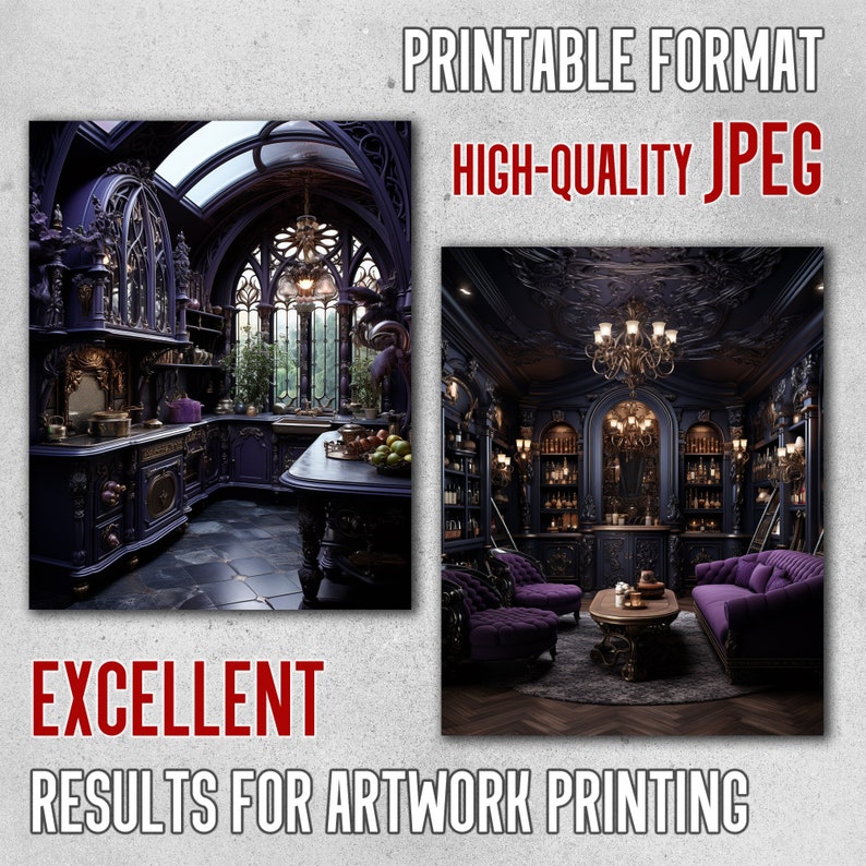 Gothic Interior Printable Journal Pages: Dark Collage Ephemera (digital ...