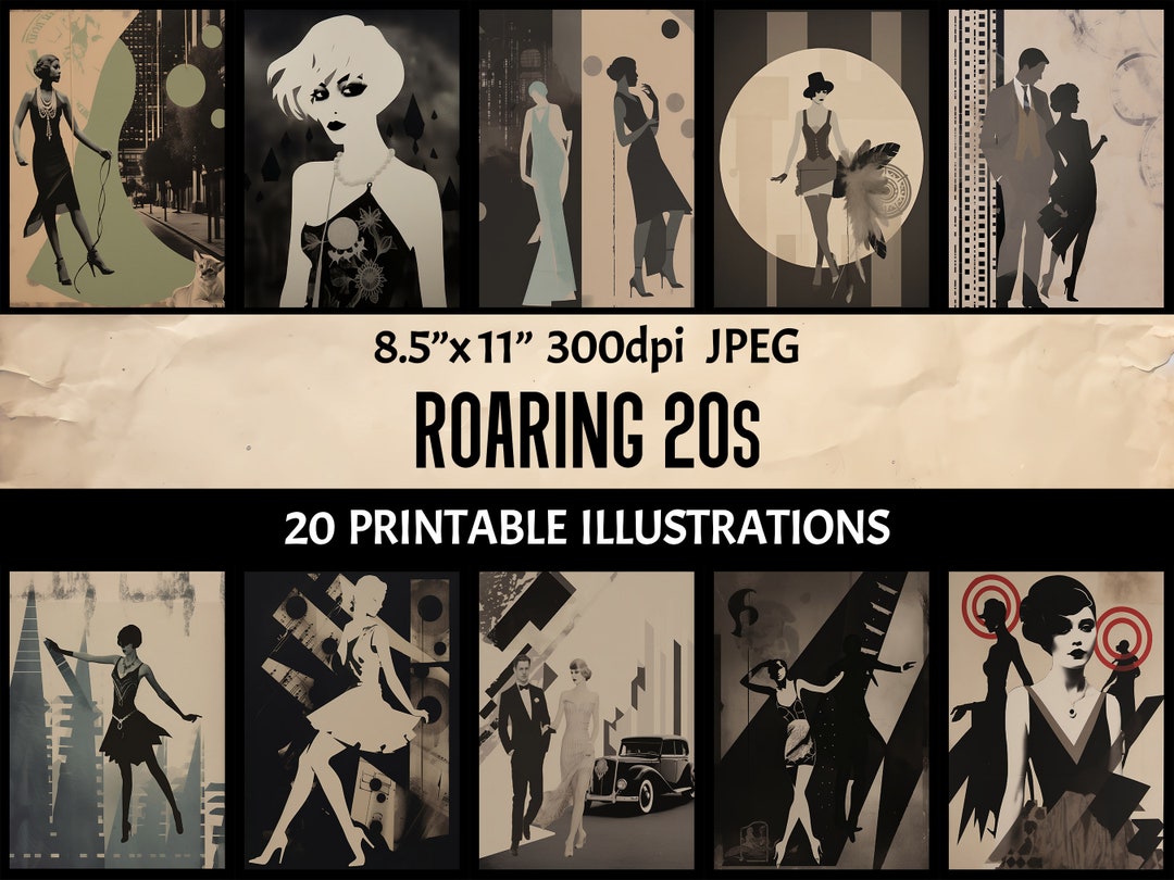 Roaring 20s Journal Pages: Retro Art Deco Printable (digital Download ...