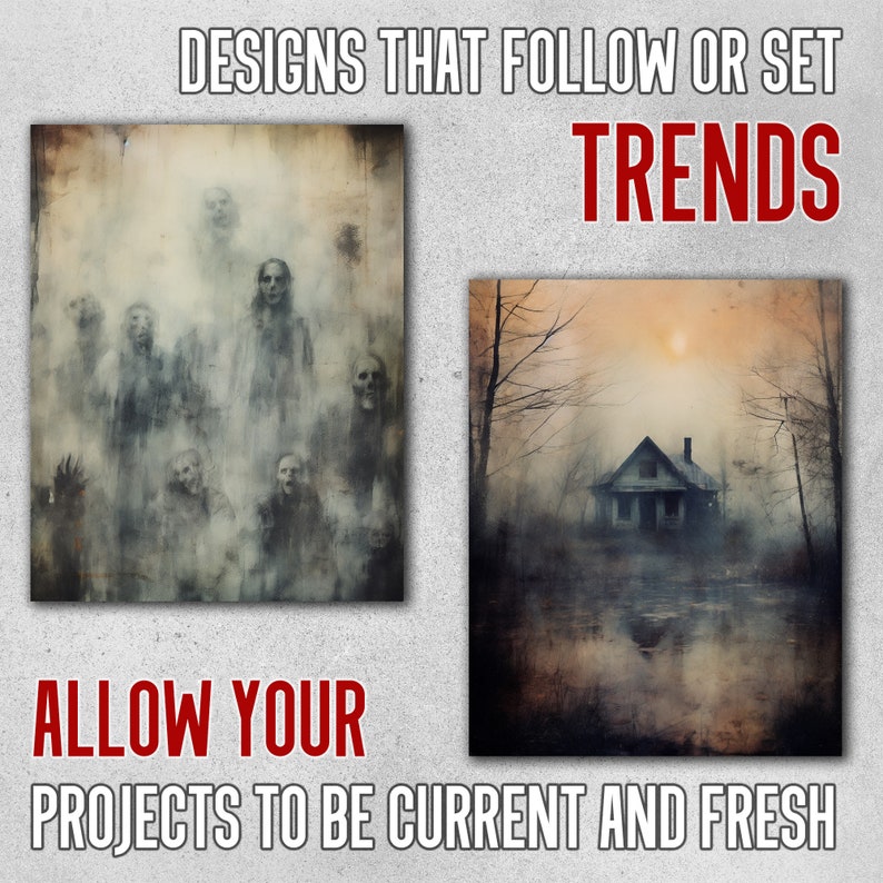 Horror Printable Journal Page Fear Digital Paper for Junk Journaling ...