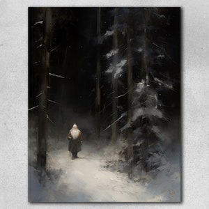 Grunge Christmas Vintage Santa Digital Art Dark Winter Aesthetic New ...