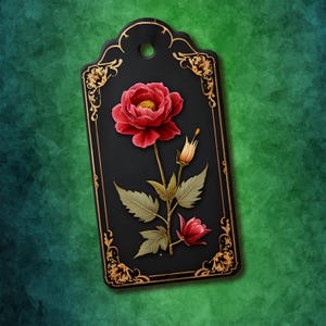 Gothic Floral Tags - 100+ Printable Goth Labels | Dark Flower Aesthetic ...