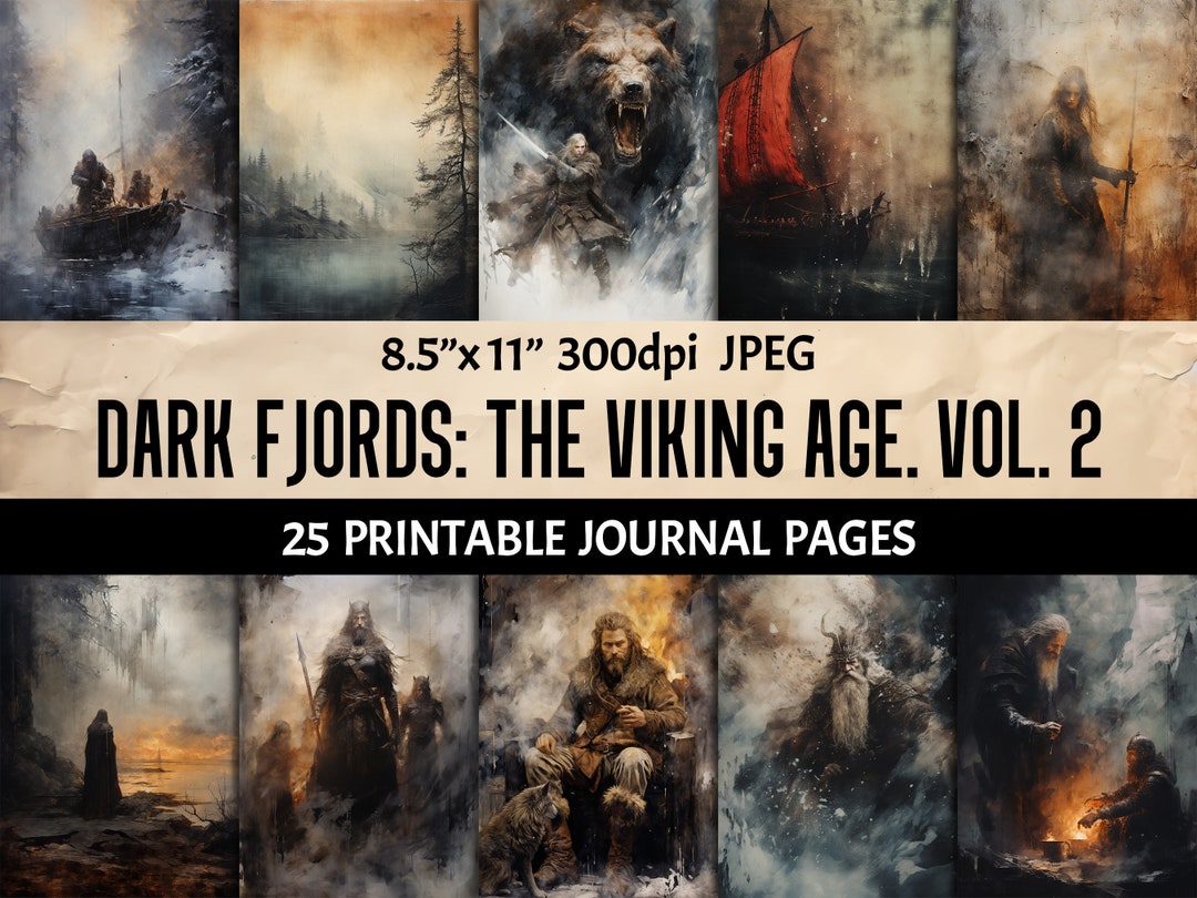 Vintage Viking Life Digital Journal Pages - Nordic Dark Aesthetic ...