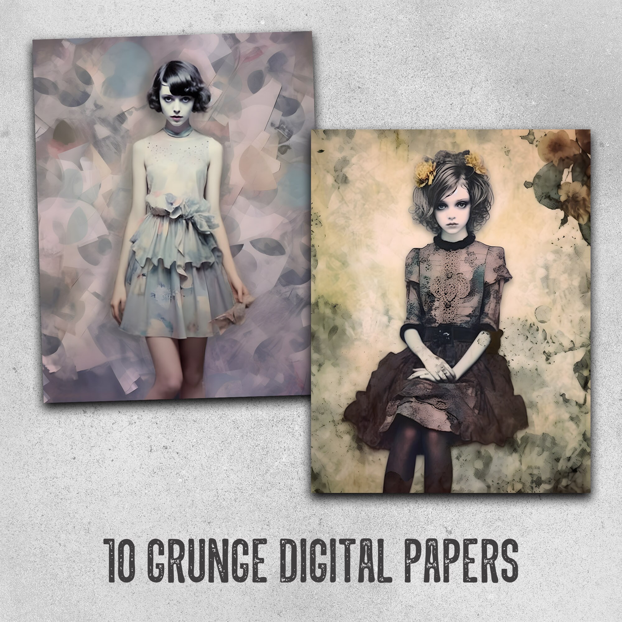 Grunge Goth Junk Journal Kit Digital Scrapbooking Papers - Etsy