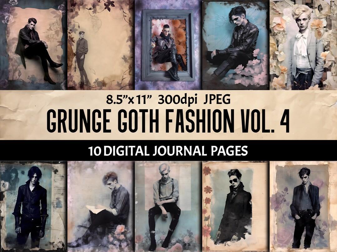Grunge Goth Scrapbooking Kit - Printable Gothic Journal Pages - Digital ...
