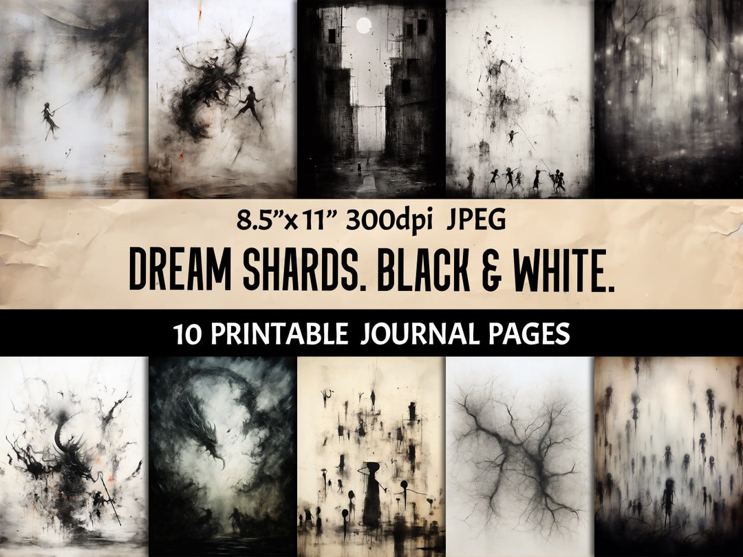 Horror Printable Journal Page Fear Nightmare Dreams Digital Paper for ...