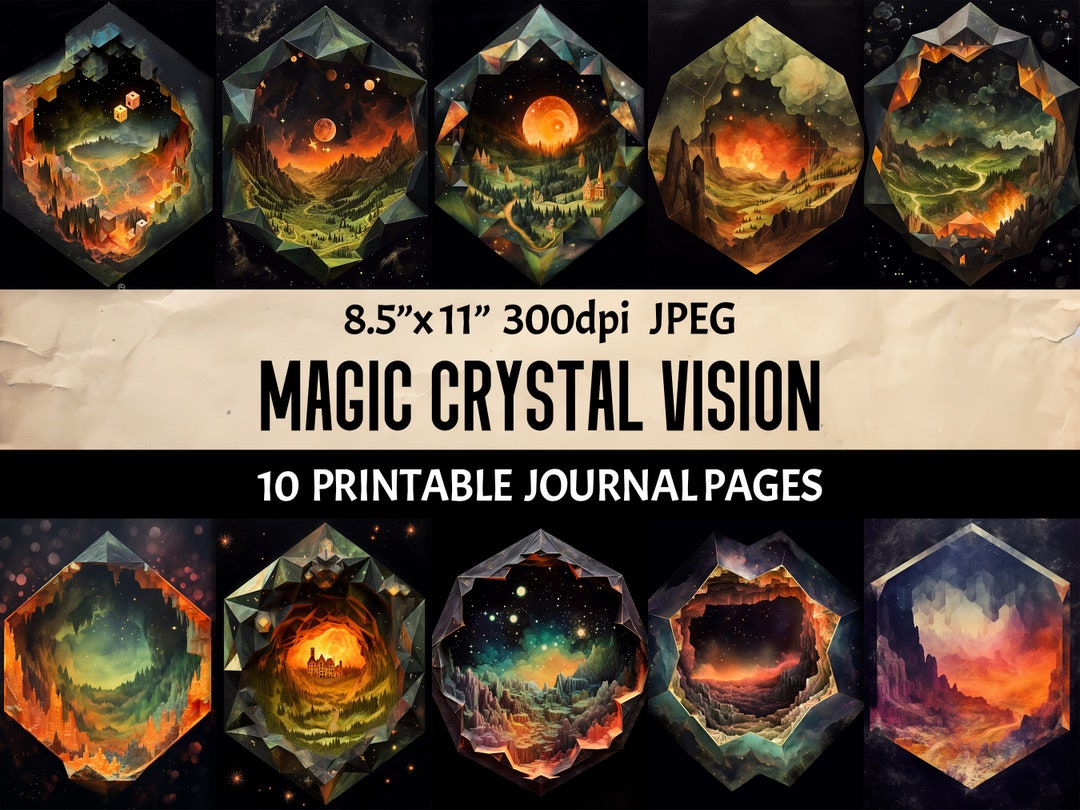 Fantasy Journal Pages Printable Enchanted Landscapes Aesthetic Mystical ...