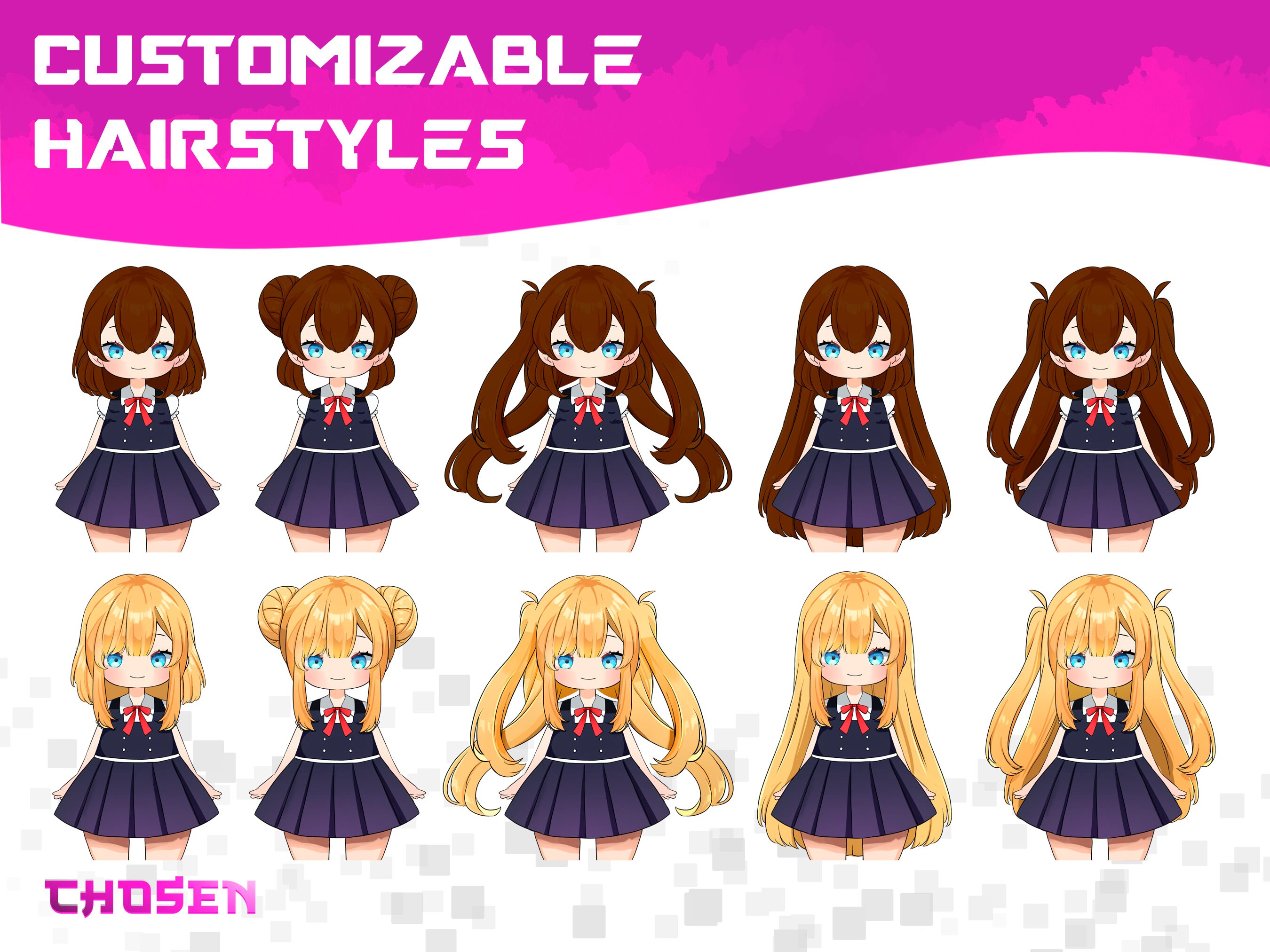 Premade Chibi Vtuber Model, Endless Customization Variations, Christmas ...