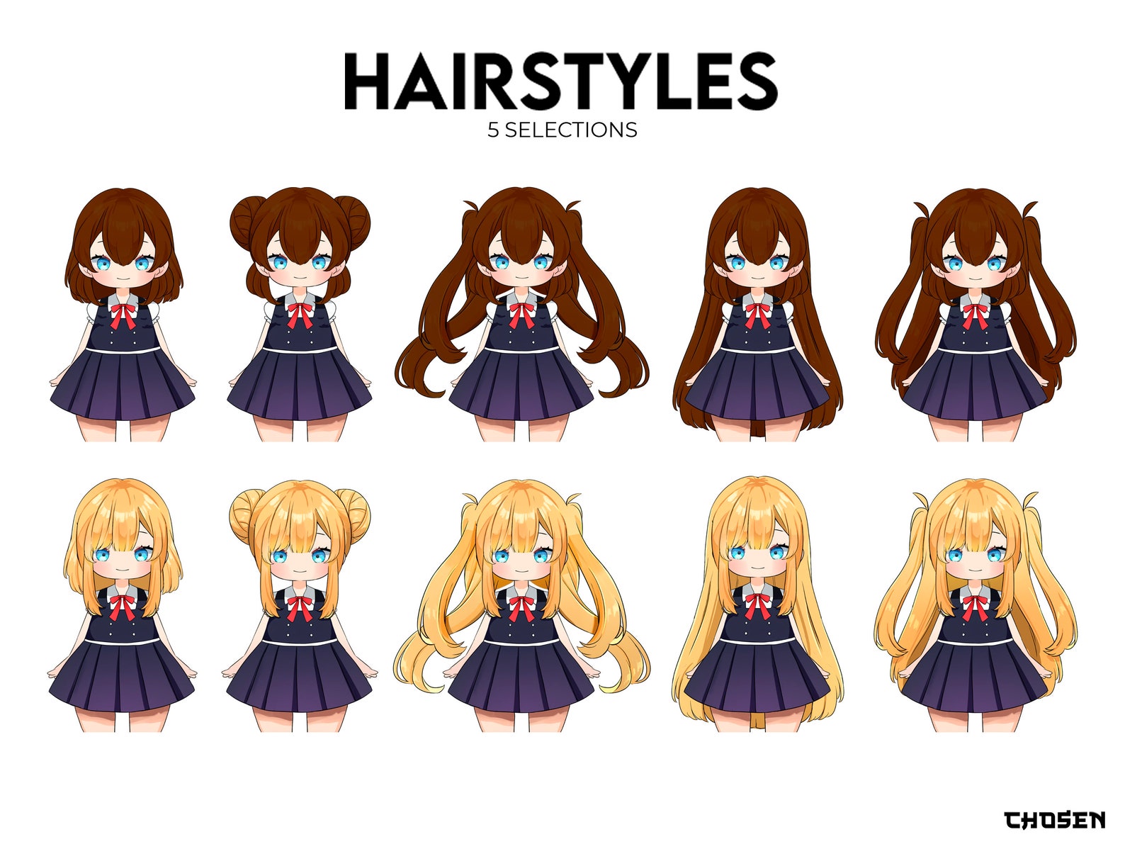 DISCOUNT! 2D Vtuber Chibi Model Premade Full Body, Fully Rigged - Ready ...