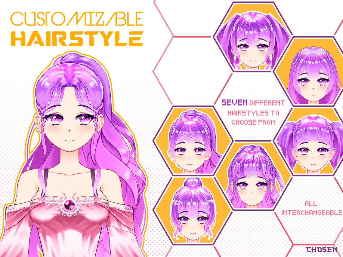 Vtuber Model Premade Female for Commercial Use, Full Body Fully Rigged ...