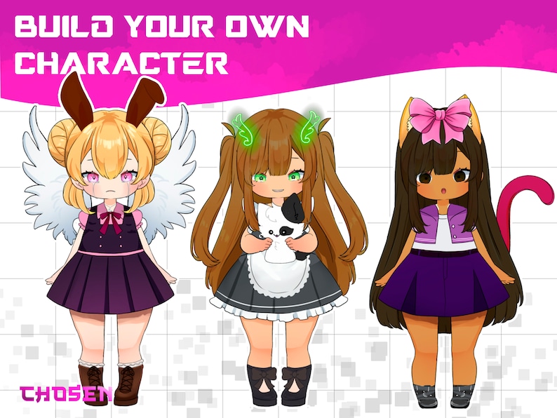 Premade Chibi Vtuber Model, Endless Customization Variations, Christmas ...