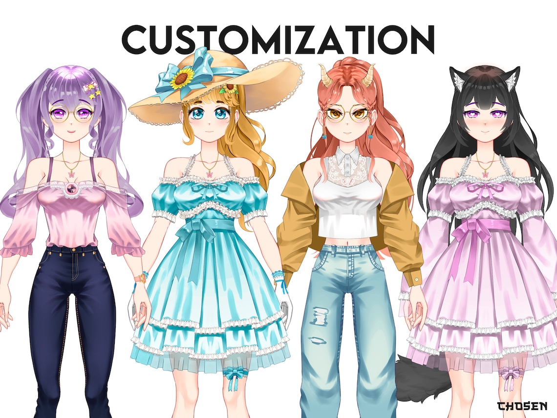 Live2d Premade Female Vtuber Model Ready to Use. Easy to Customize L2d ...