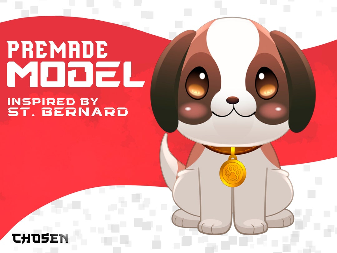 Premade Vtuber Model Pet - St. Bernard Dog Breed Realistic Vtube Avatar ...