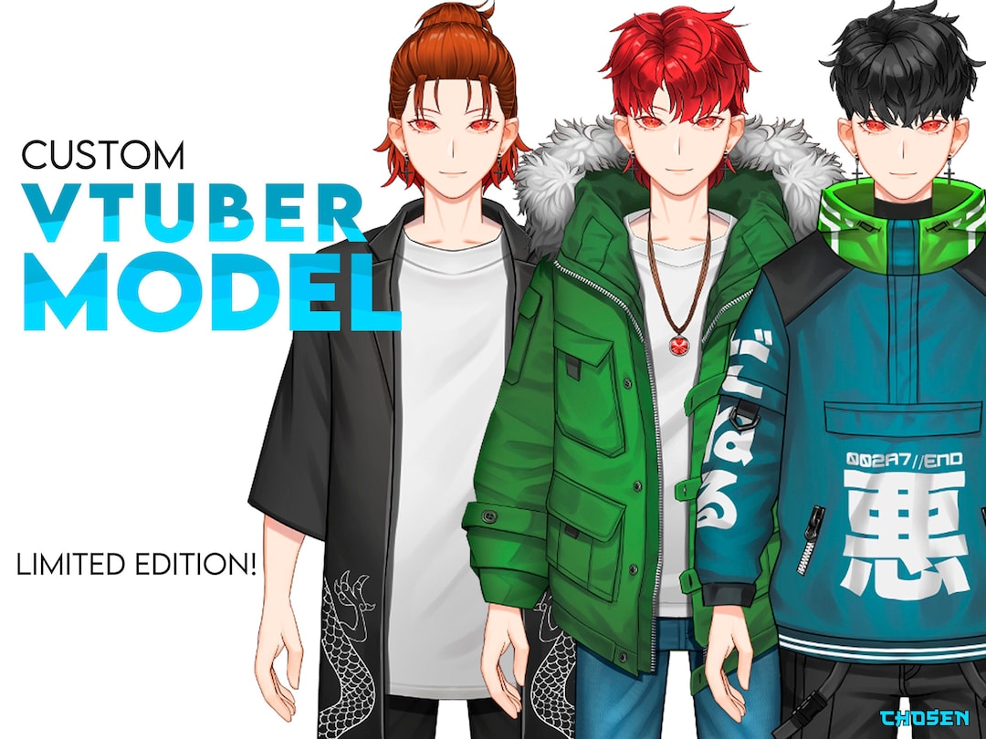 Live2d Vtuber Male Model Full Body, Fully Rigged - Ready to Use, Endless Customization, L2d ...