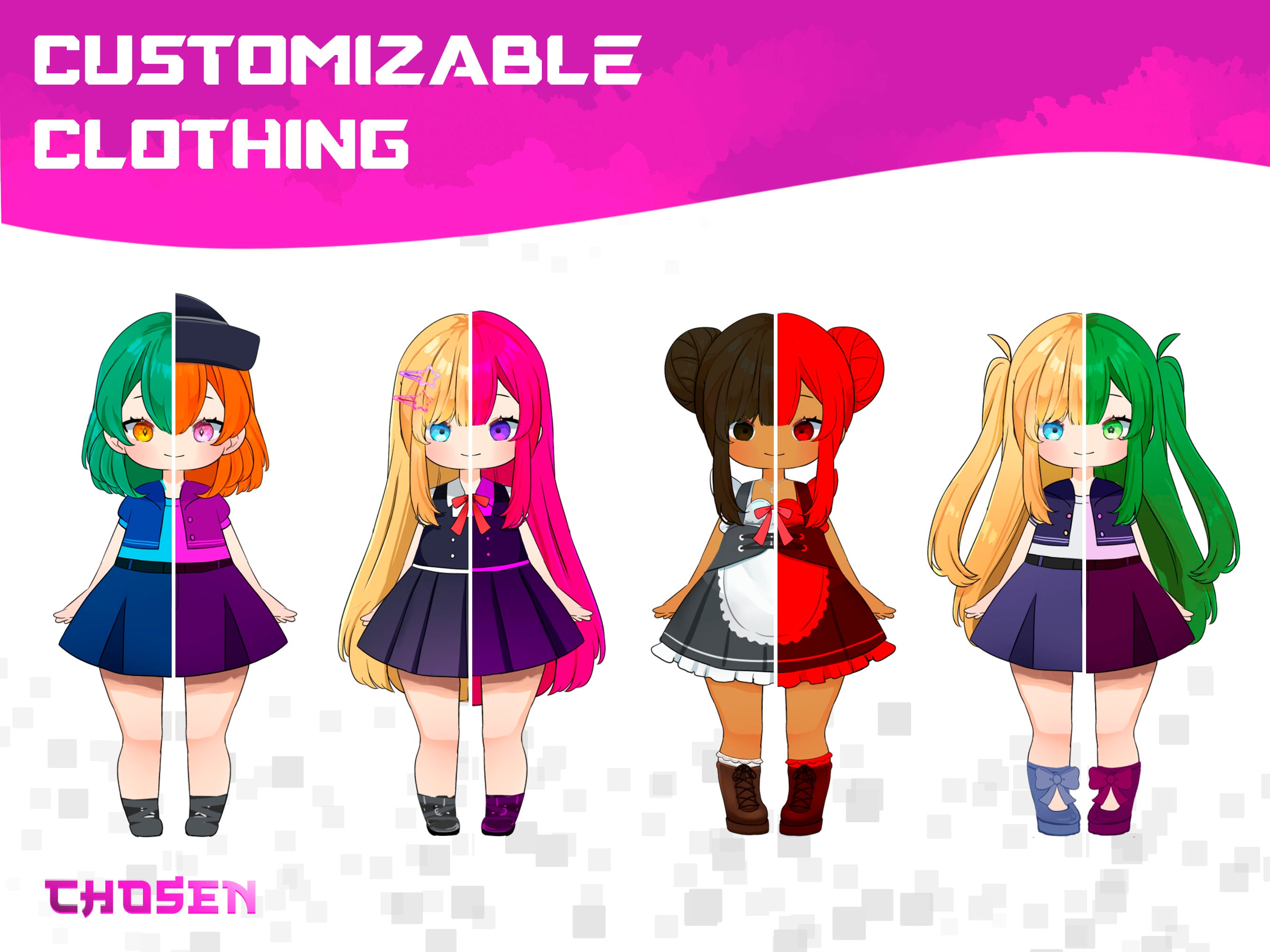 Premade Chibi Vtuber Model, Endless Customization Variations, Christmas ...