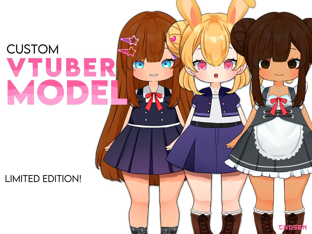DISCOUNT! 2D Vtuber Chibi Model Premade Full Body, Fully Rigged - Ready ...