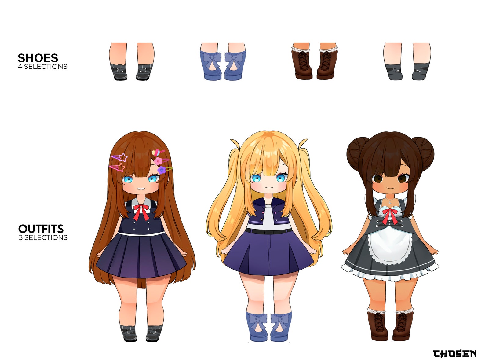 DISCOUNT 2D Vtuber Chibi Model Premade Full Body, Fully Rigged Ready to ...