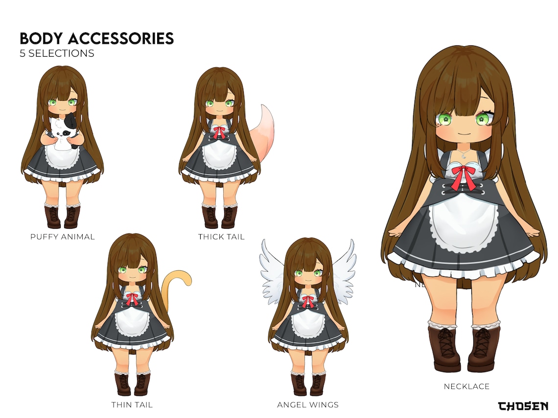 DISCOUNT 2D Vtuber Chibi Model Premade Full Body, Fully Rigged Ready to ...