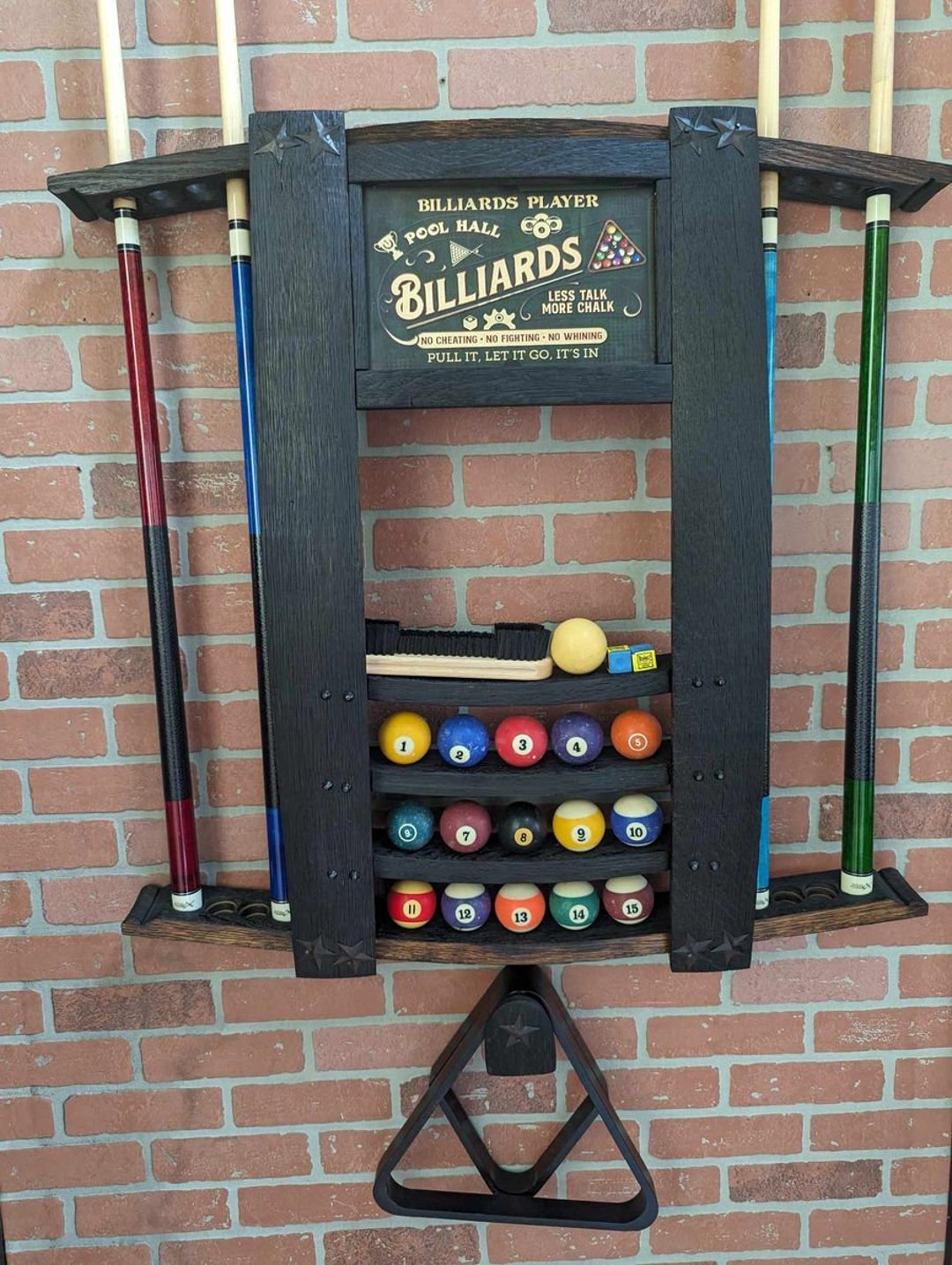 Bourbon Barrel Stave Billiards Rack With Sign - Etsy