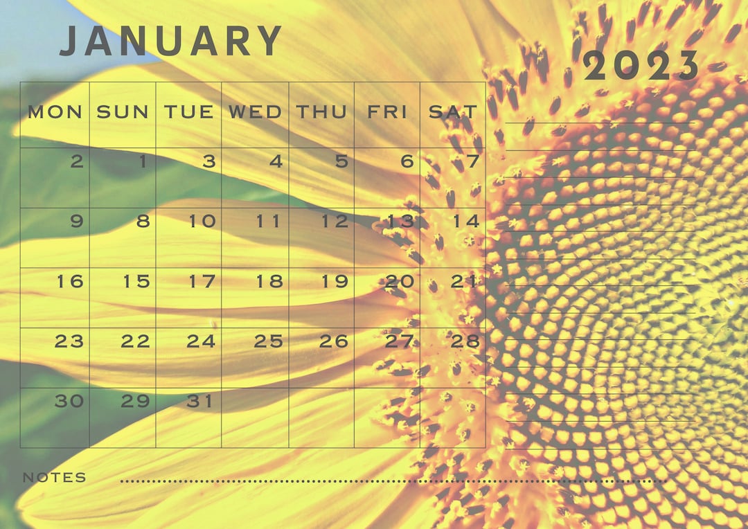 Printable 2023 Calendar, Floral Watercolor, Botanical Greenery,a4,pdf ...