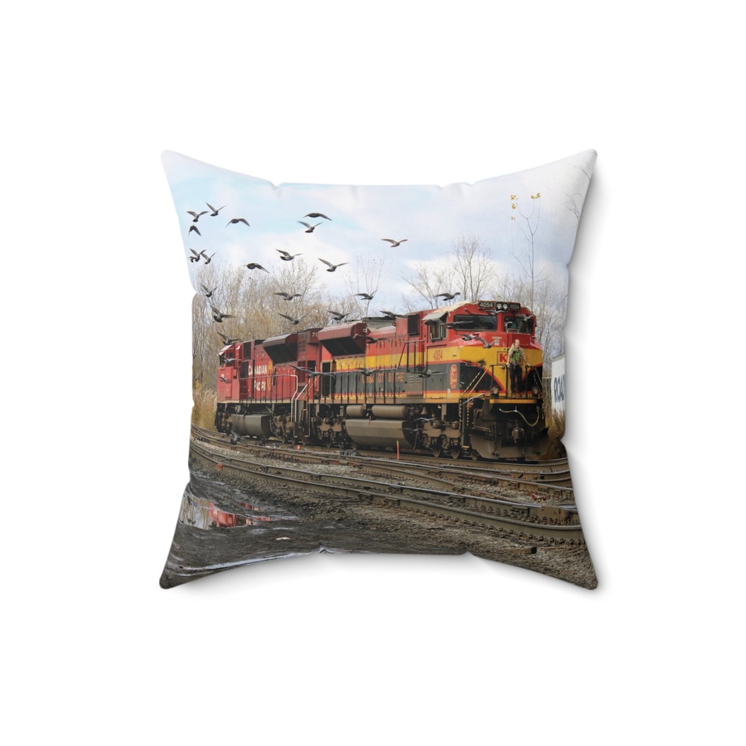 Train Pillow Train Lover Gift Railroad Lover Gift Rainfans Train Theme ...