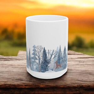 Nature-inspired Ceramic Mug, Cozy Coffee Cup, Woodland Wildlife ...