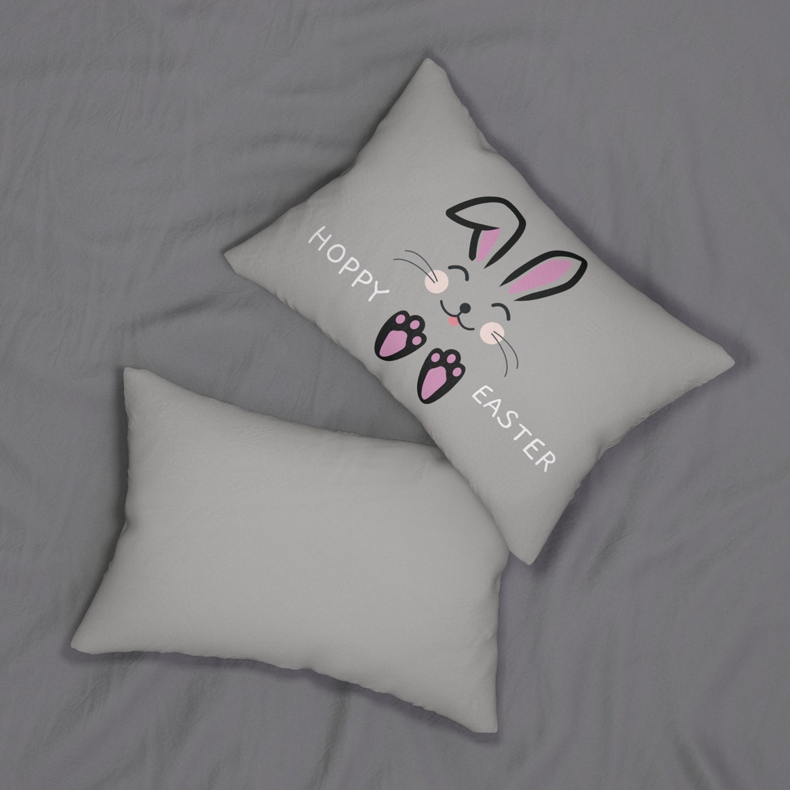 Hoppy Easter Pillow Happy Easter Pillow Easter Throw Pillow Easter ...