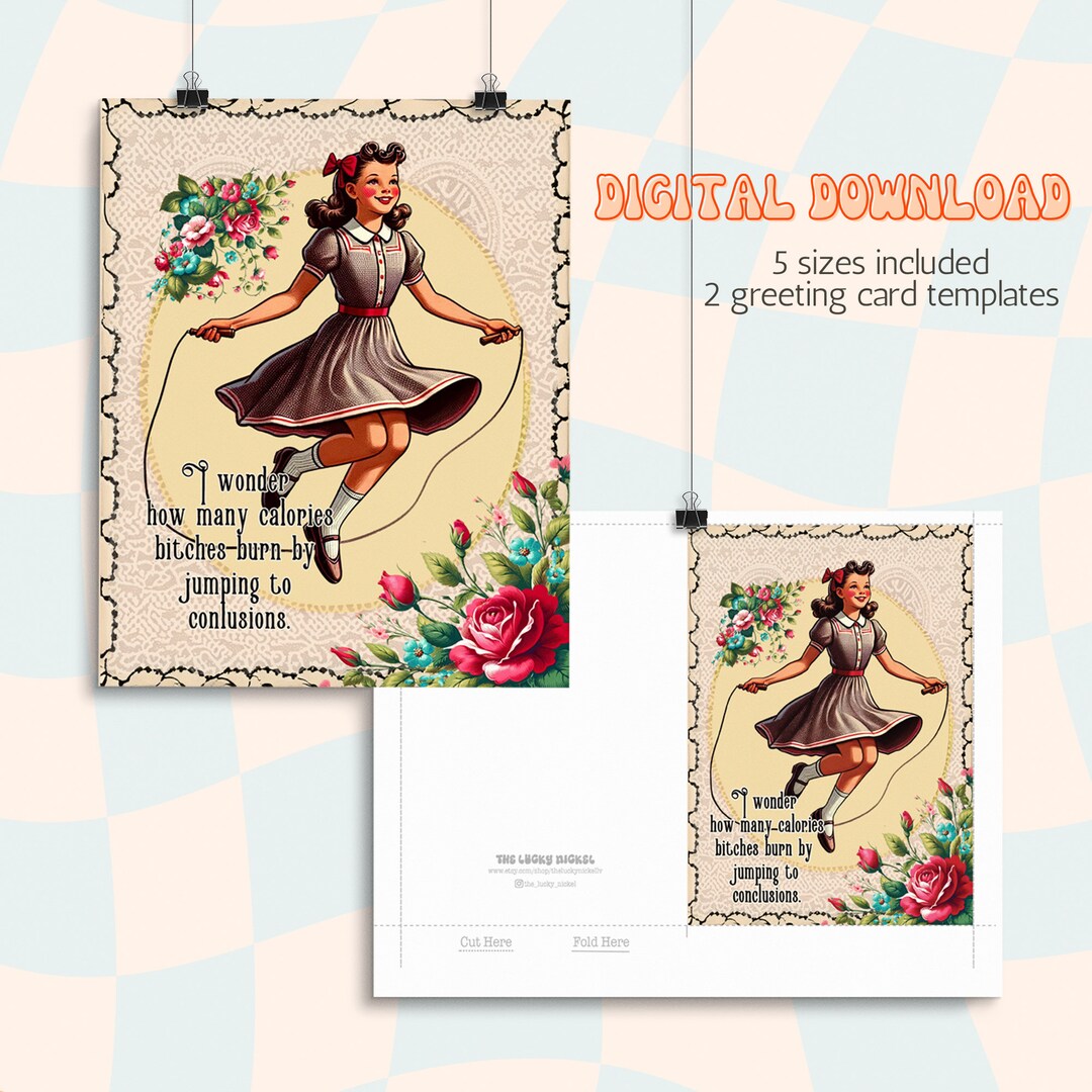 DIGITAL Bundle, Jump to Conclusions, Funny, Sarcastic, Printable Wall ...