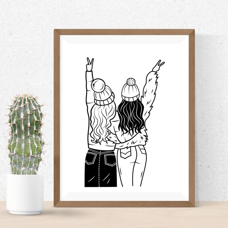 Best Friends Forever Svg Best Friends Svg 2 Women Sisters Queen Love