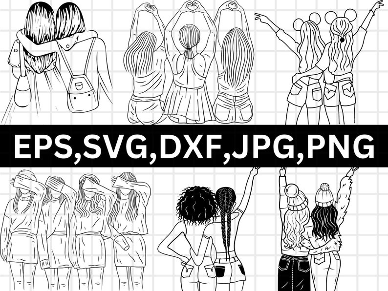 Best Friends Forever SVG\ Best Friends Svg 2 Women\ Sisters\ Queen ...