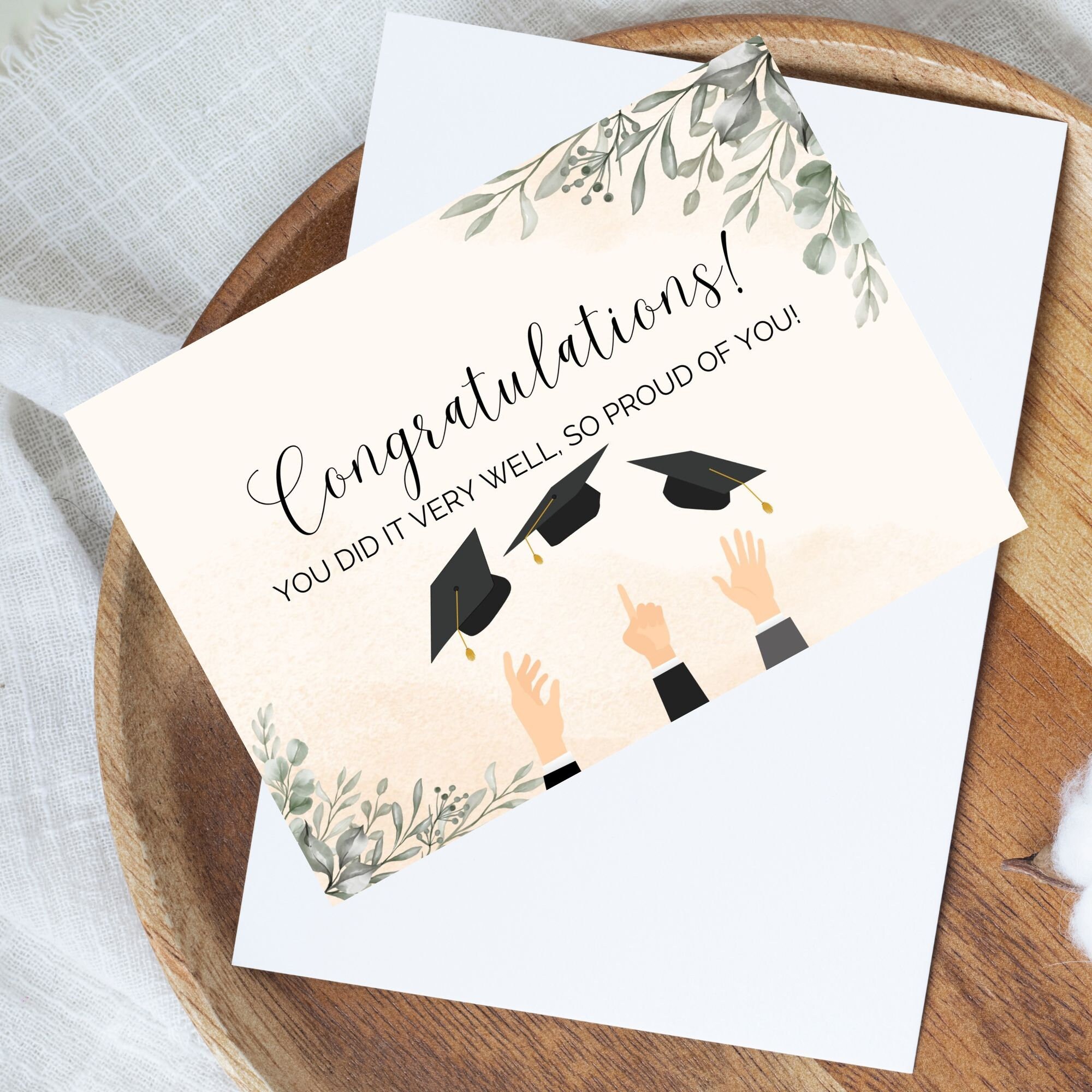 Congratulations Graduate Card With Graduation Caps DIGITAL Download ...