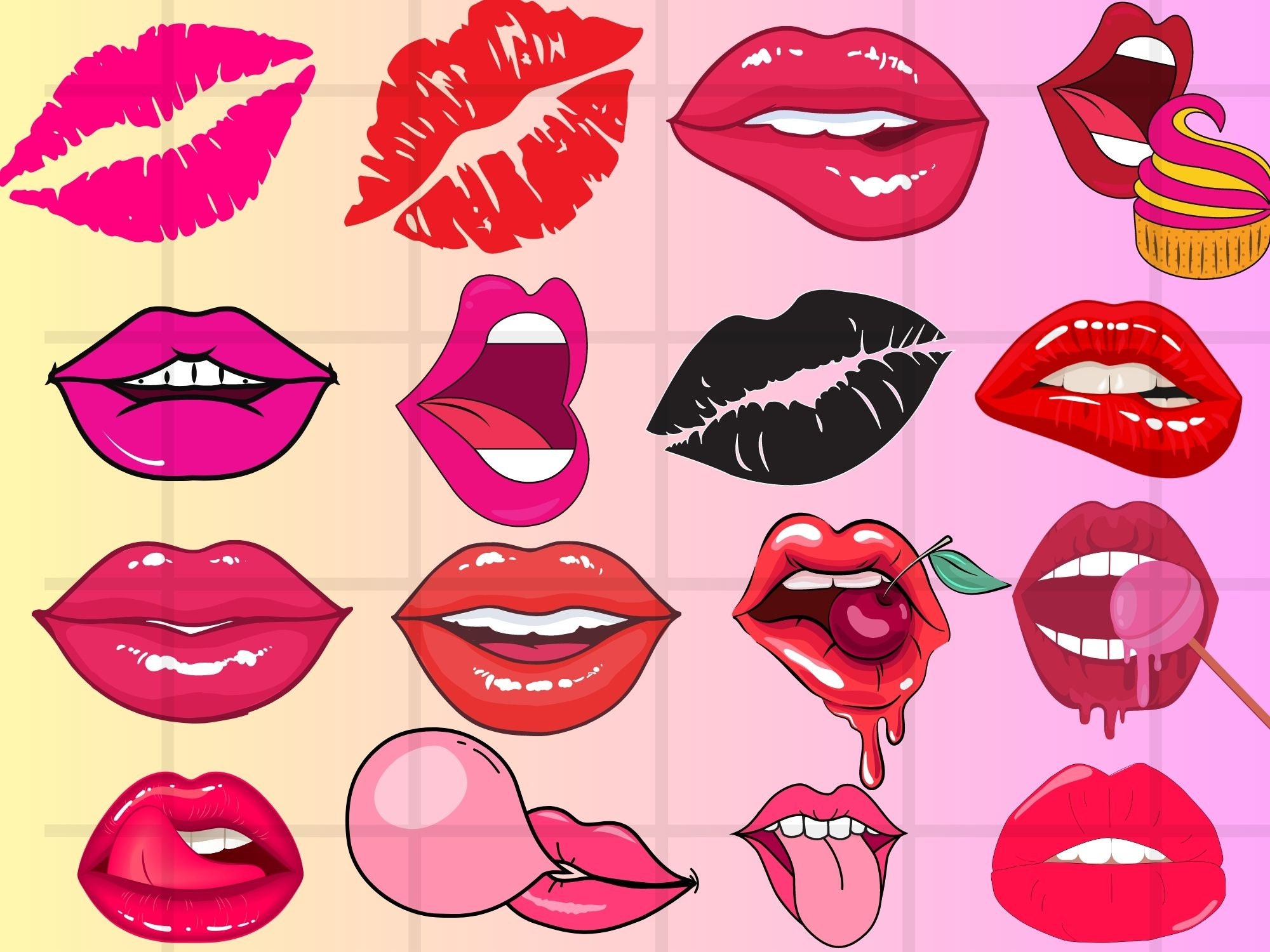 LABIOS svg labios rosados svg Beso svg Labios americanos - Etsy México