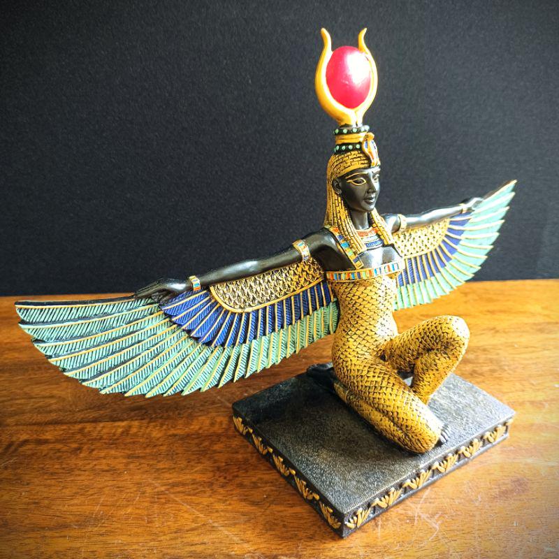 Egyptian Goddess Isis Open Wings Statue Handcrafted Marble 13 Inch Isis ...
