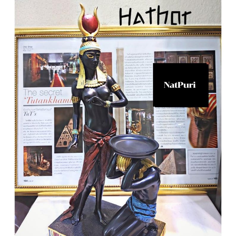 Egyptian Goddress Hathor Statue 13 Inch Goddess of Love and Beauty Cow ...