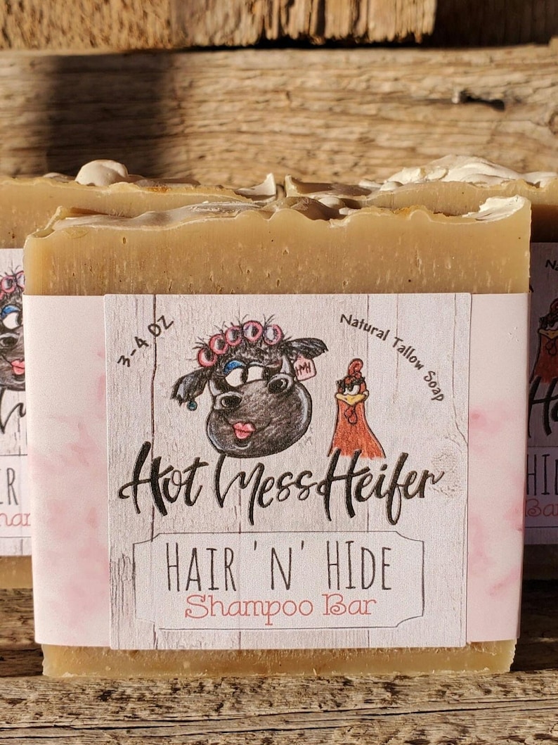 Hair 'N' Hide Tallow Shampoo Bar - Etsy