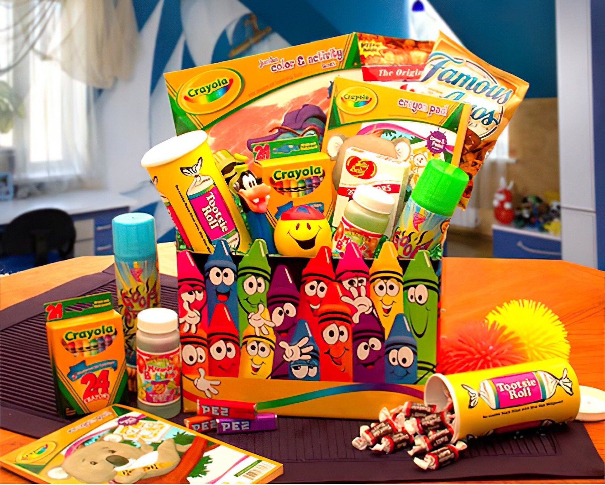 KIDS ACTIVITIES BASKET, Crayola Kids Gift Box, Kid's Get Well Craft ...
