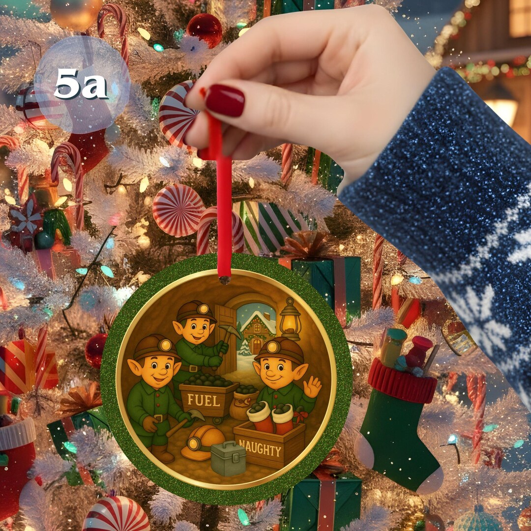 Kids Coal Mining Christmas | Personalized Two-sided Tree Decoration ...