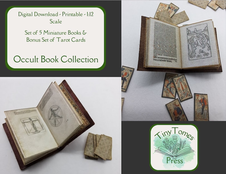 Miniature Occult Book Collection - Digital Download - Set of 5 & Bonus ...